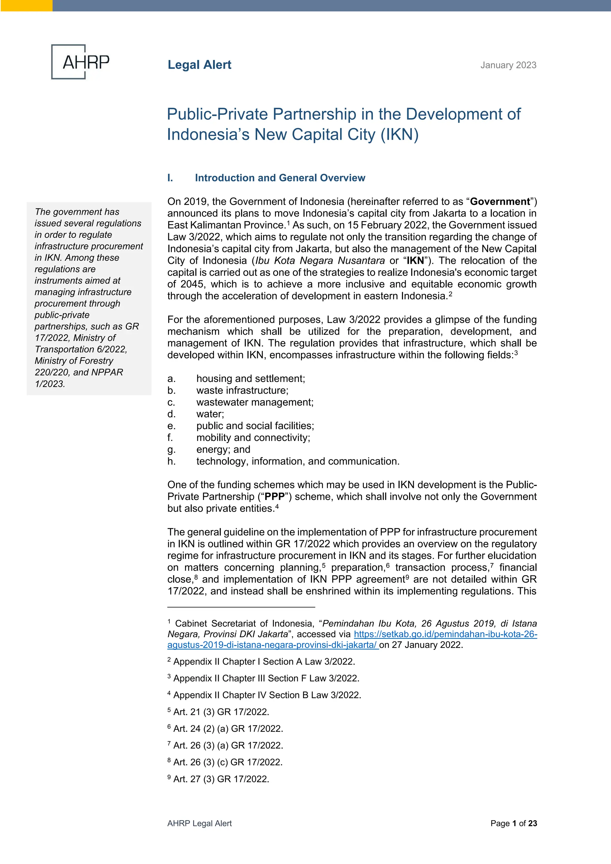 Public-Private Partnership in the Development of Indonesia’s New ...