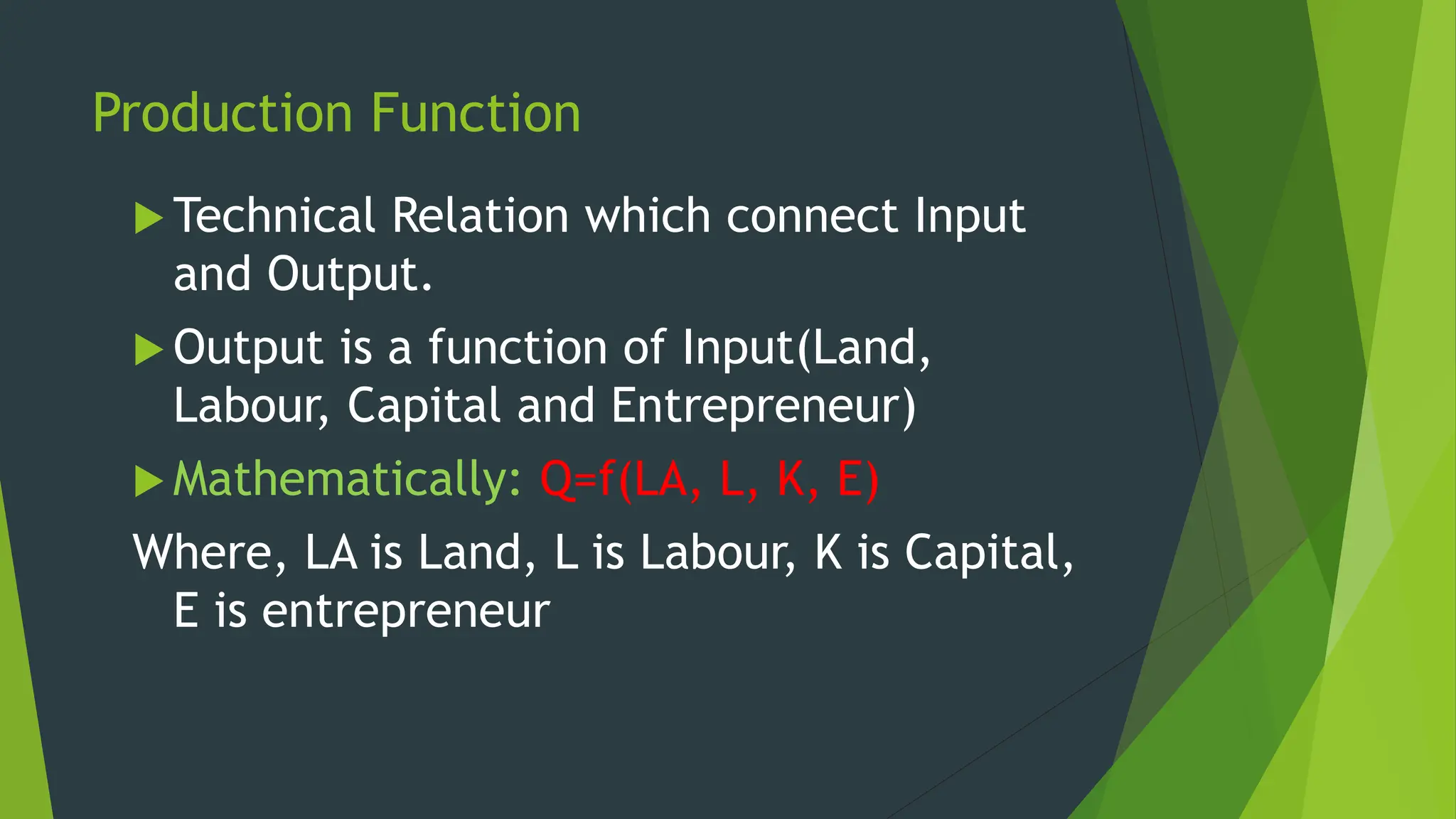 Production Function In One Variablepptx 