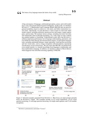 Language Is Not All You Need: Aligning Perception with Language Models | PDF