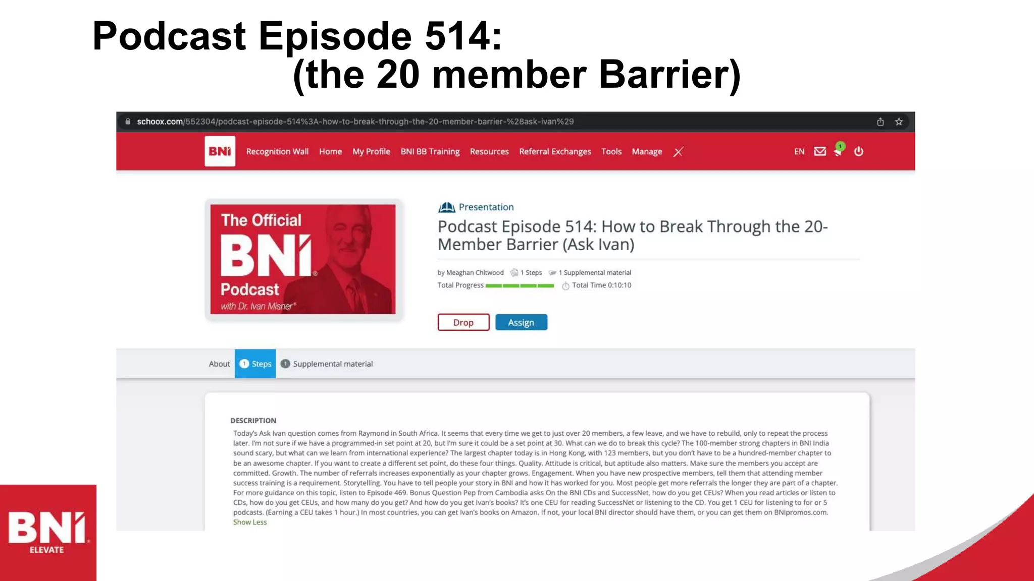 BNI Elevate Education - Breaking Through! | PPT