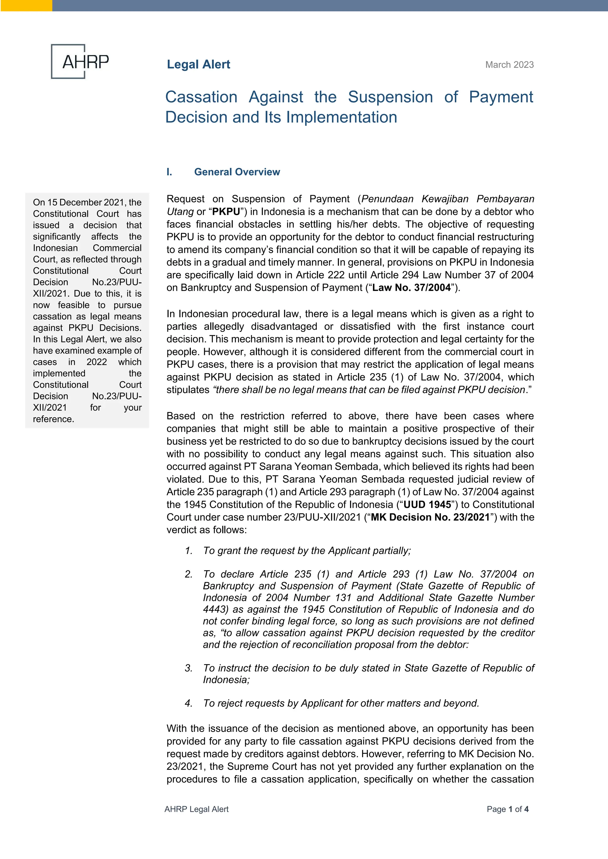 Cassation Against the Suspension of Payment Decision.pdf