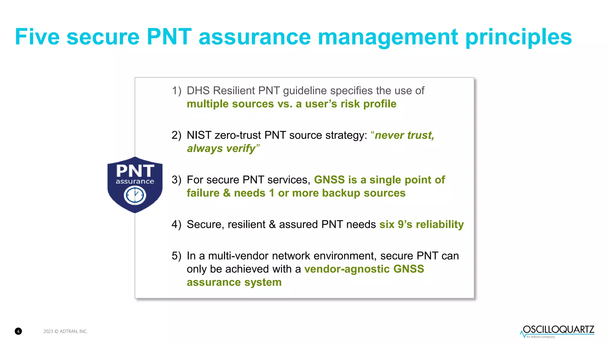 Best practices for secure PNT management in a multi vendor environment ...