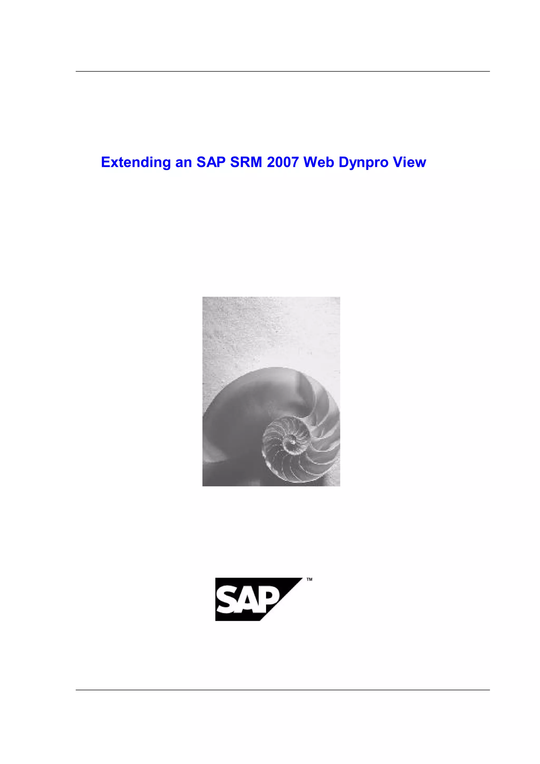 230394452 extending-extending-srm-web-dynpro-view srm-web-dynpro-view | PDF