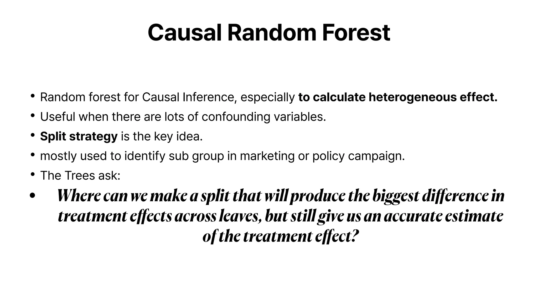 Causal Random Forest | PPT