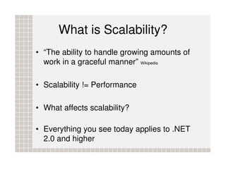 ASP.NET Scalability - WebDD | PDF