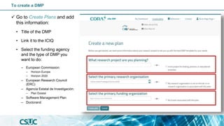 Creating Data Management Plans with CORA.eiNa DMP | PPTX