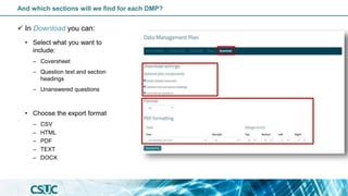 Creating Data Management Plans with CORA.eiNa DMP | PPTX