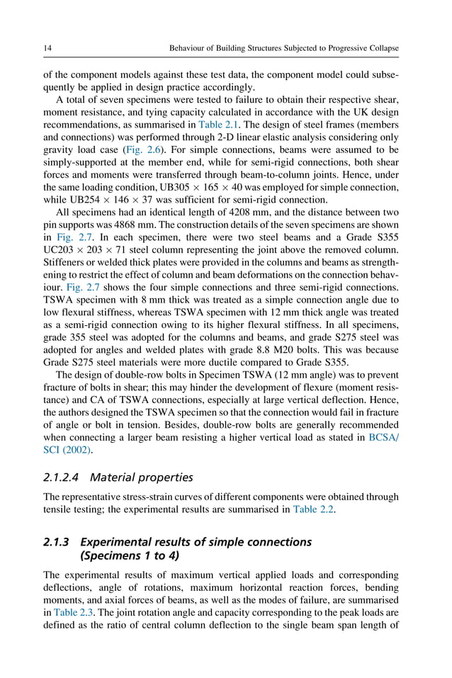 Behaviour Of Building Structures Subjected To Progressive Collapse Bo Yang | PDF