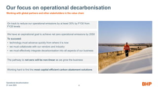 BHP Billiton : Operational Decarbonisation Investor Brief | PDF