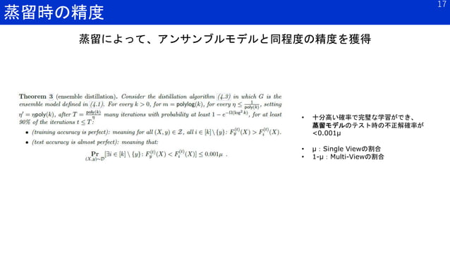 【DL輪読会】Towards Understanding Ensemble, Knowledge Distillation and Self ... 【DL輪読会】Towards Understanding Ensemble, Knowledge Distillation and Self ...