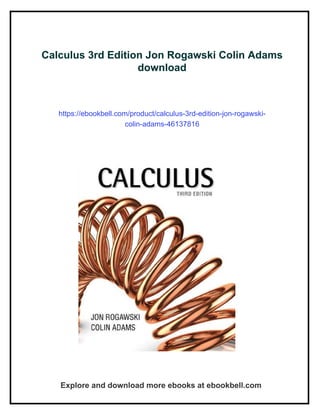 Calculus 3rd Edition Jon Rogawski Colin Adams | PDF