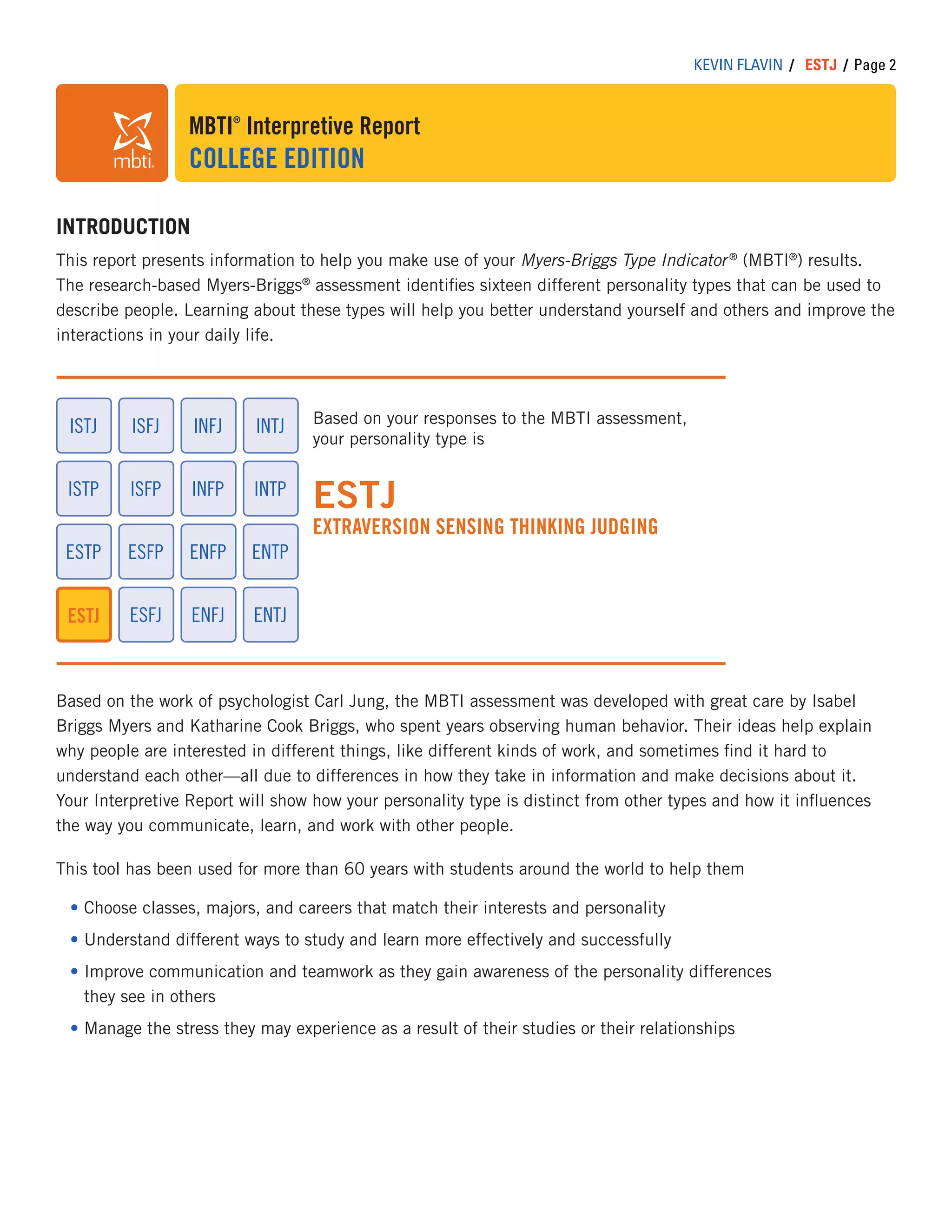 MBTI Results - Flavin | PDF