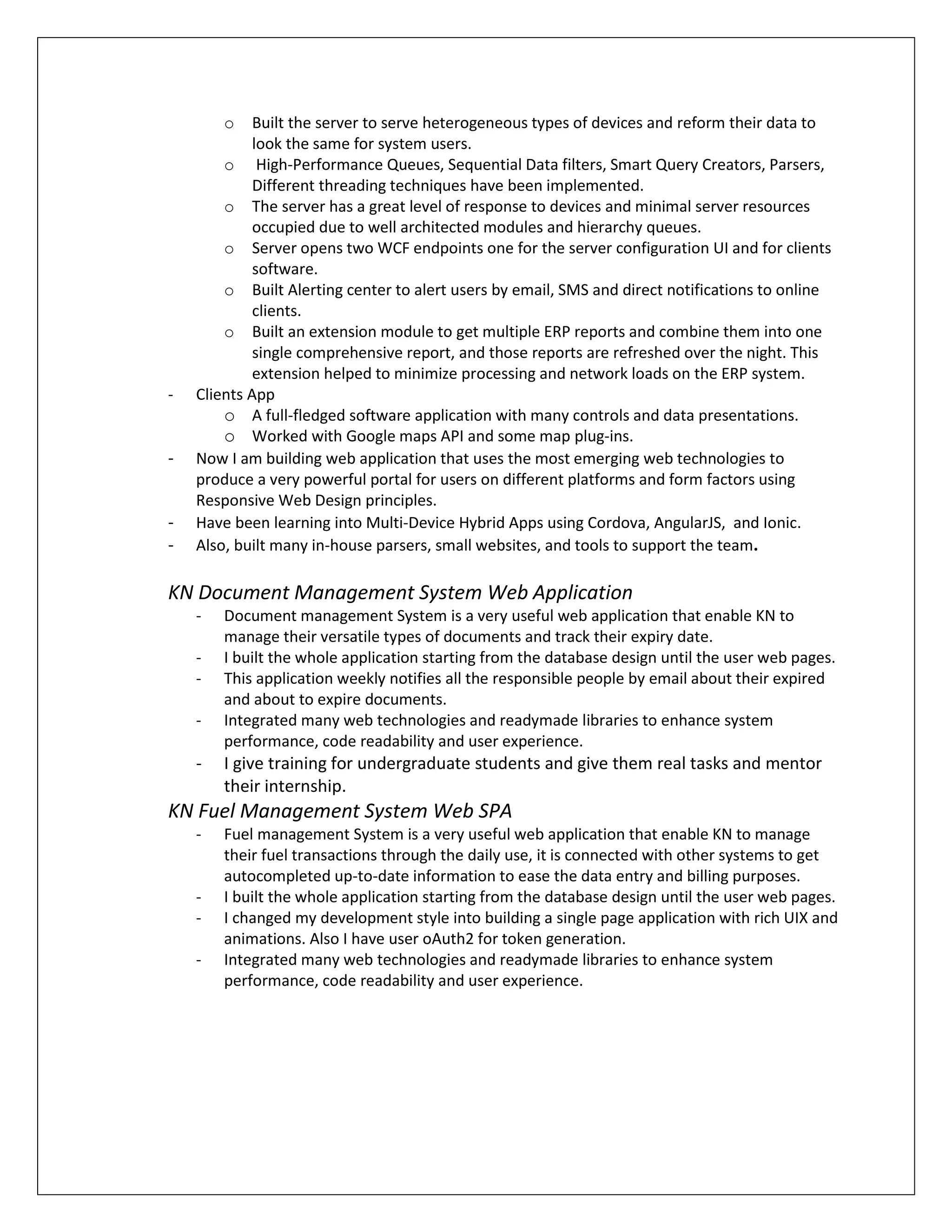 Mohammad Al-Masri Detailed Resume | PDF