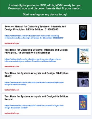 Test Bank for Operating Systems: Internals and Design Principles, 8/E ...