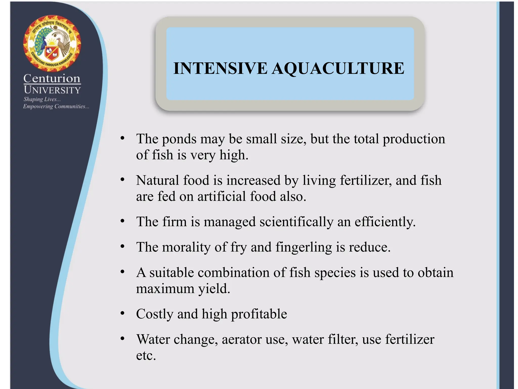 Different levels of Aquaculture. Advanced sustainable aquaculture | PPTX