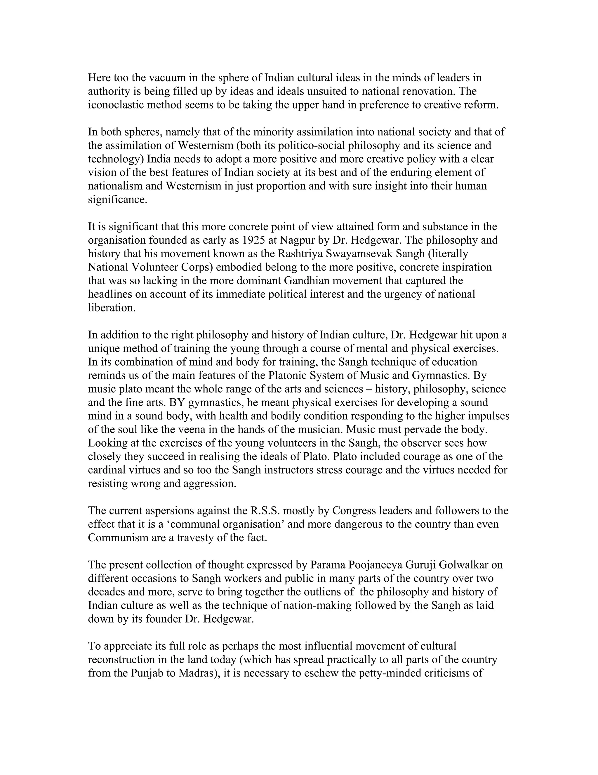 Bunch of Thoughts : M.S.Golwalkar | PDF