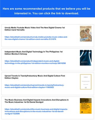 Music And Digital Media A Planetary Anthropology Georgina Born | PDF