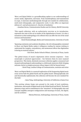 Music And Digital Media A Planetary Anthropology Georgina Born | PDF