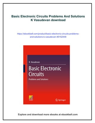 Basic Electronic Circuits Problems And Solutions K Vasudevan | PDF