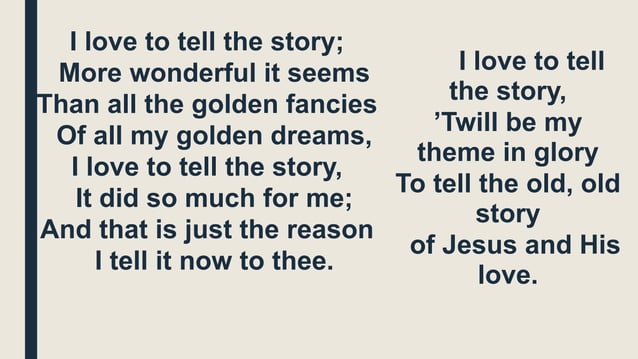 2307A 2 Aug I love to tell the story.ppt | Religious (Music and Audio ...