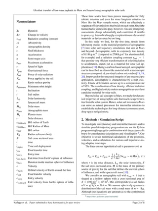 Ultrafast transfer of low-mass payloads to Mars and beyond using ...