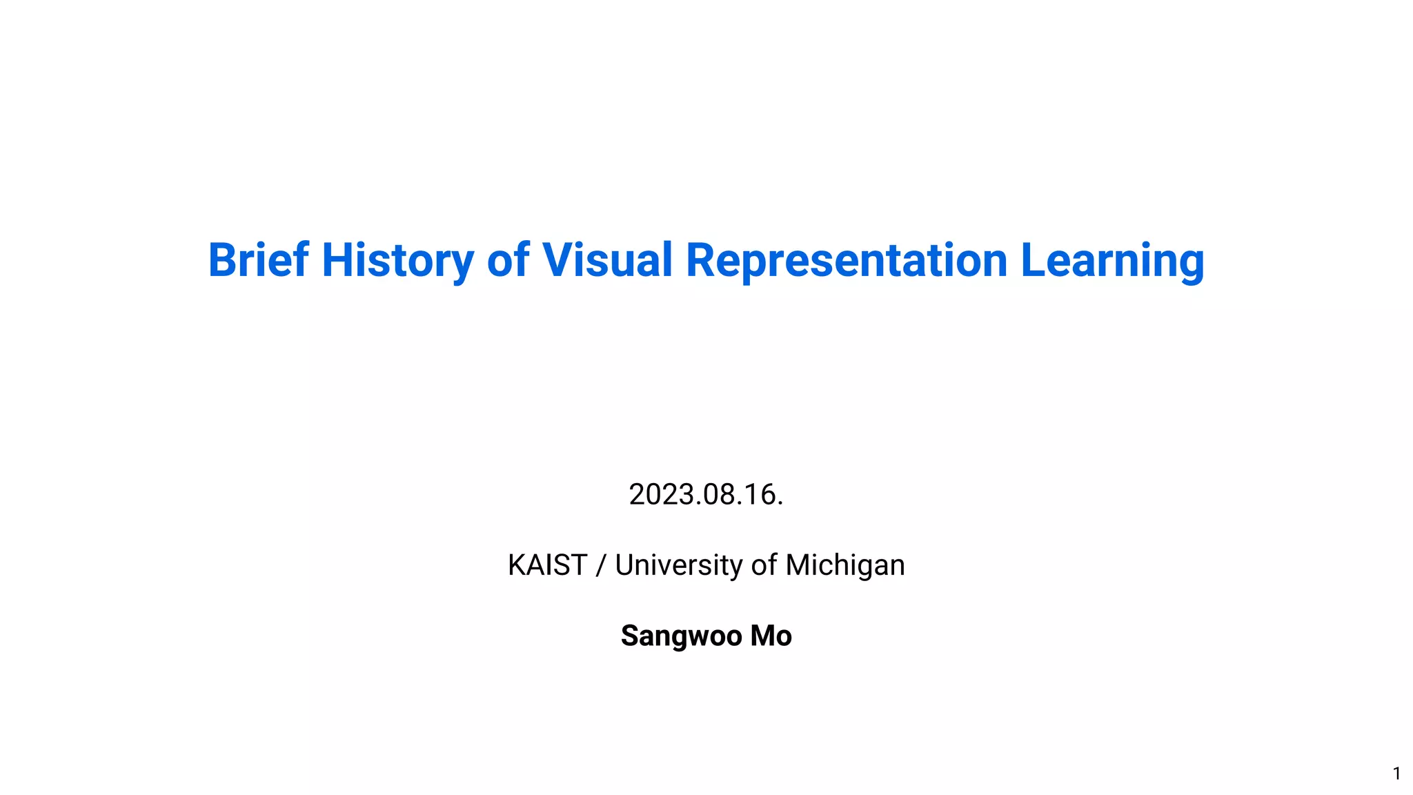 Brief History Of Visual Representation Learning Pdf