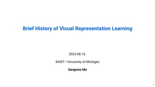 Brief History of Visual Representation Learning | PDF