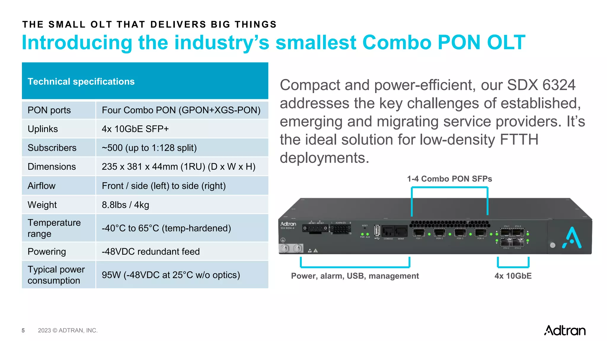 Introducing the industry's smallest Combo PON OLT | PPT
