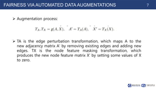 LEARNING FAIR GRAPH REPRESENTATIONS VIA AUTOMATED DATA AUGMENTATIONS.pptx
