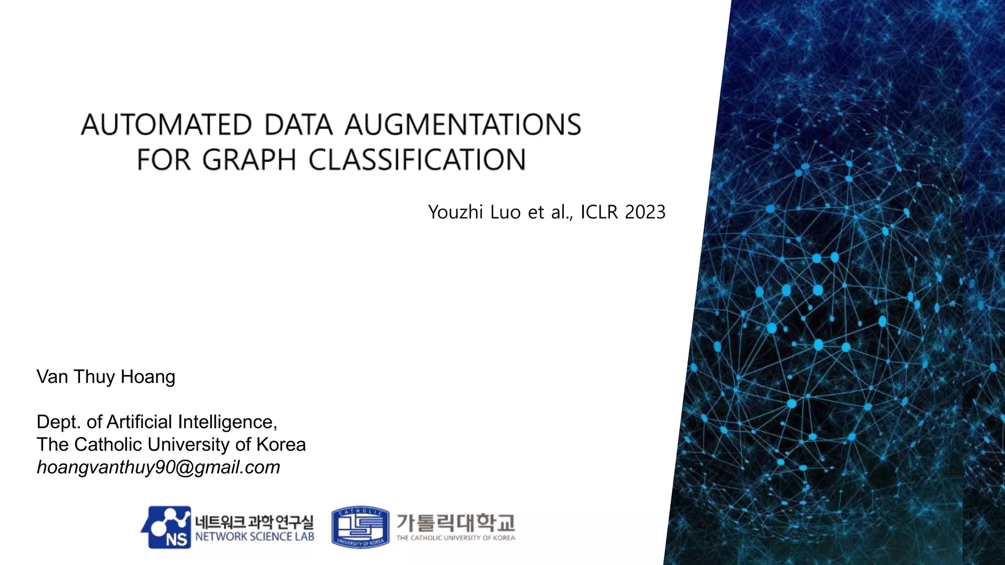 AUTOMATED DATA AUGMENTATIONS FOR GRAPH CLASSIFICATION.pptx