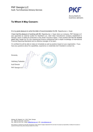 Recommendation letter from Mr. Vakhtang- External Auditors of Geosteel ...