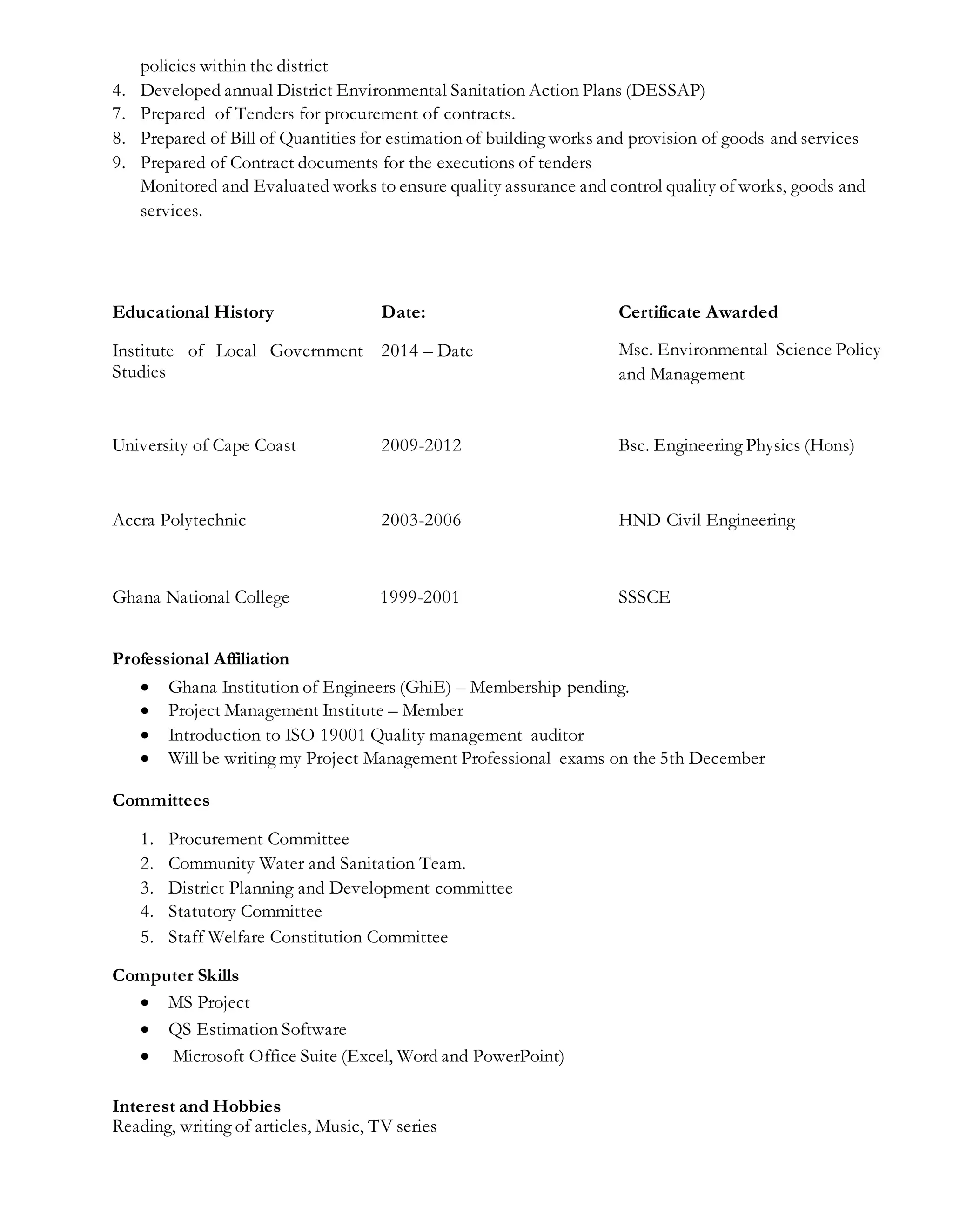 Henry Antiaye Addy CV | DOCX