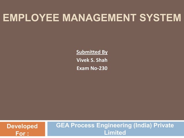 Employee Management System | PPT