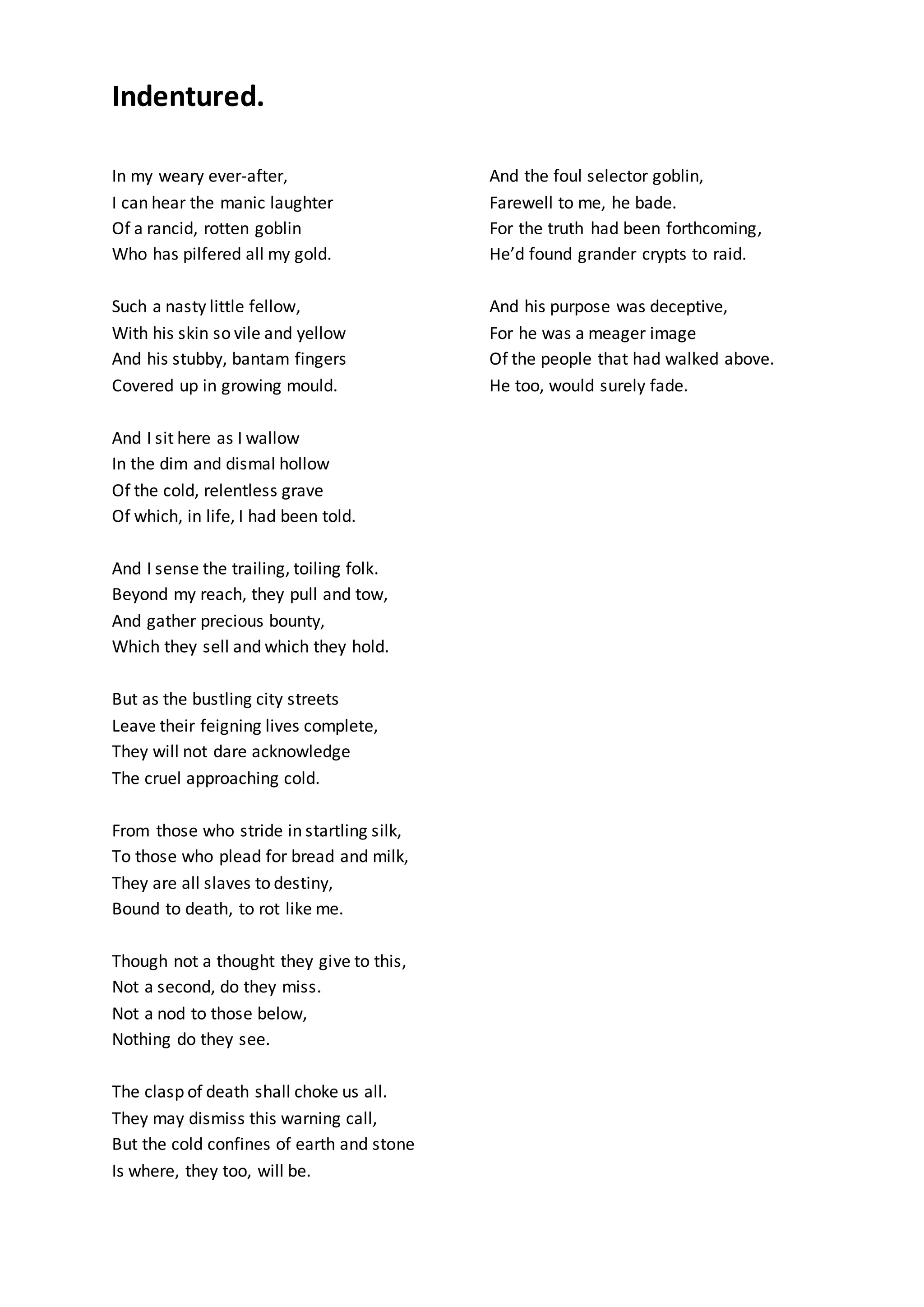 Indentured POEM | DOCX