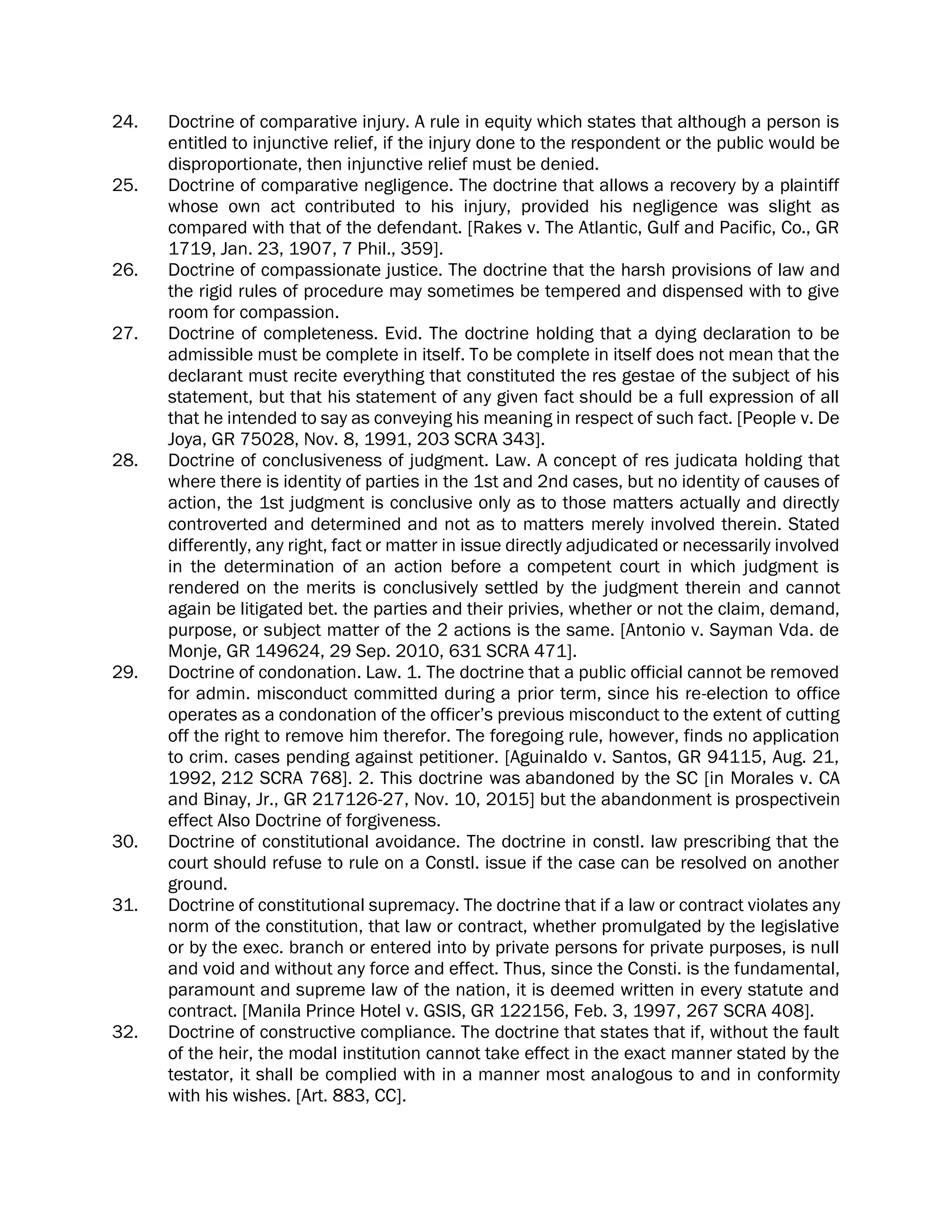 230 PHILIPPINE LEGAL DOCTRINES (AS OF 2020) RESEARCHED AND COMPILED BY ...