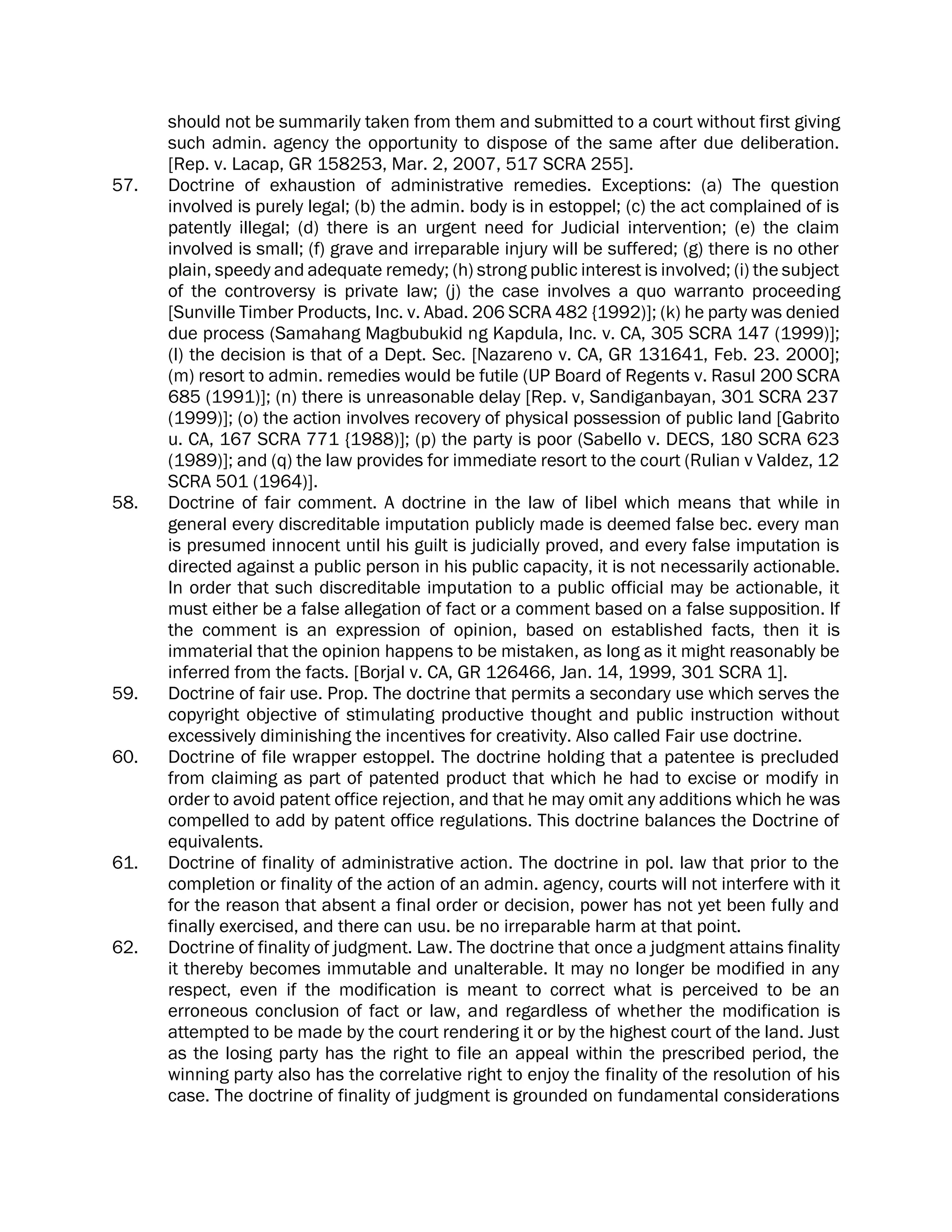 230 PHILIPPINE LEGAL DOCTRINES (AS OF 2020) RESEARCHED AND COMPILED BY ...