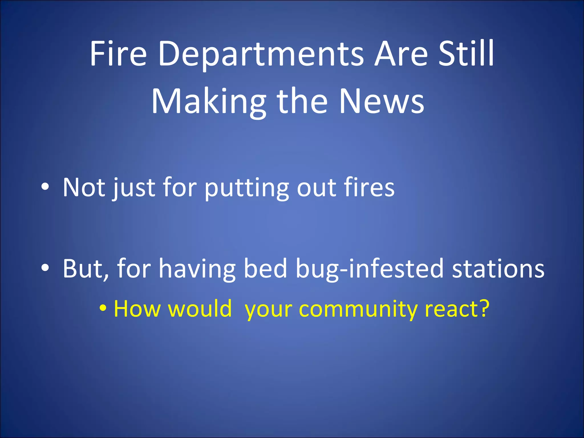 Bed Bug Prevention in a Fire Department | PPT