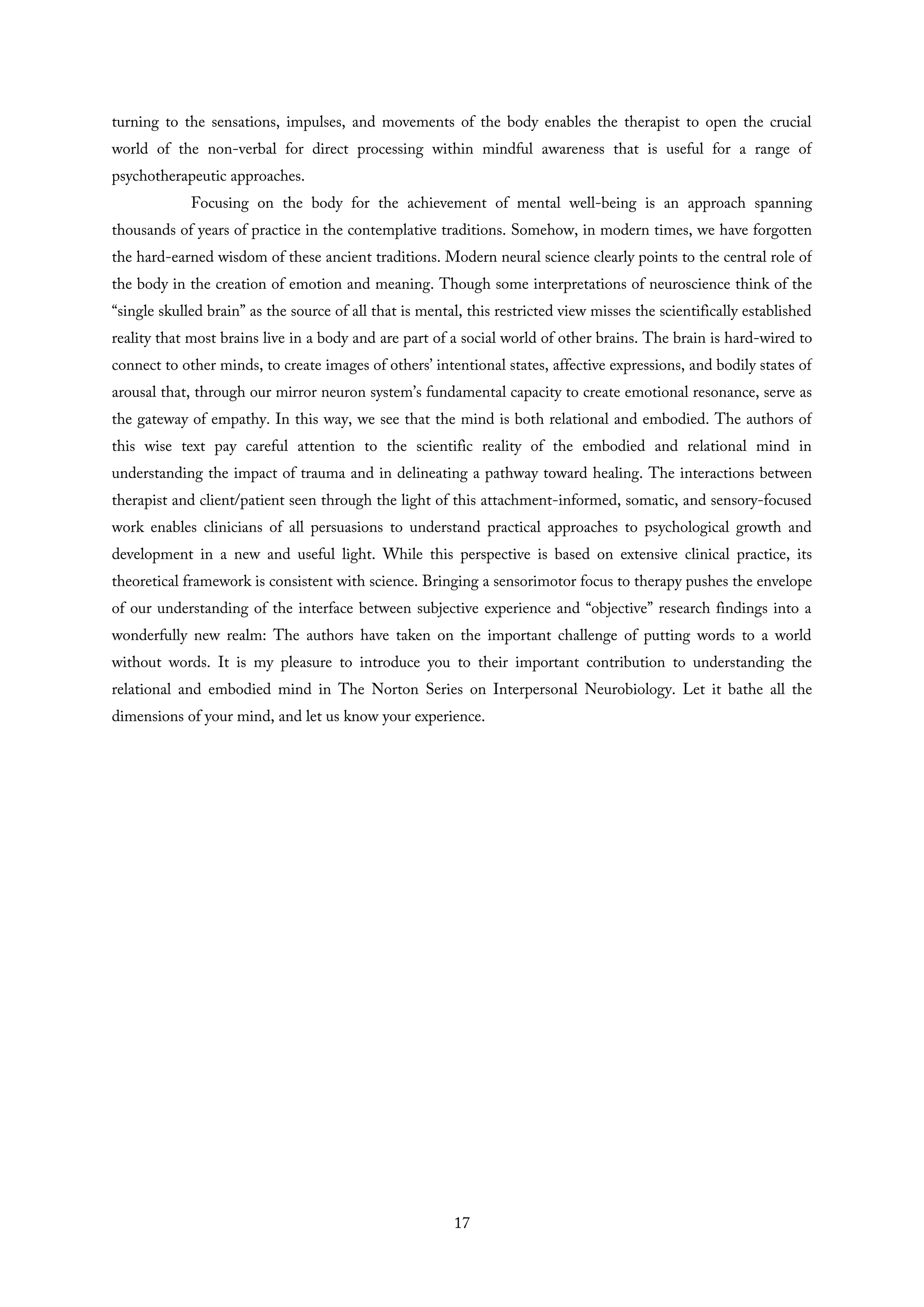 Trauma and the Body A Sensorimotor Approach to Psychotherapy Pat Ogden ...