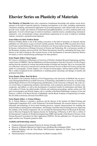 Cyclic Plasticity Of Metals Modeling Fundamentals And Applications ...