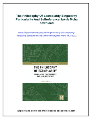 The Philosophy Of Exemplarity Singularity Particularity And ...