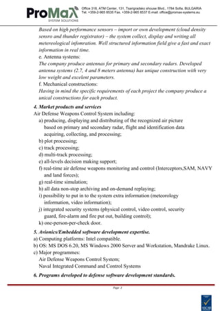 A. ProMax 99 Company Presentation | DOC | Operating Systems | Computer ...