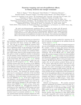 Neutrino trapping and out-of-equilibrium effects in binary neutron star ...