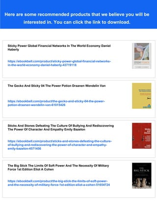 Sticky Power Global Financial Networks In The World Economy Daniel ...
