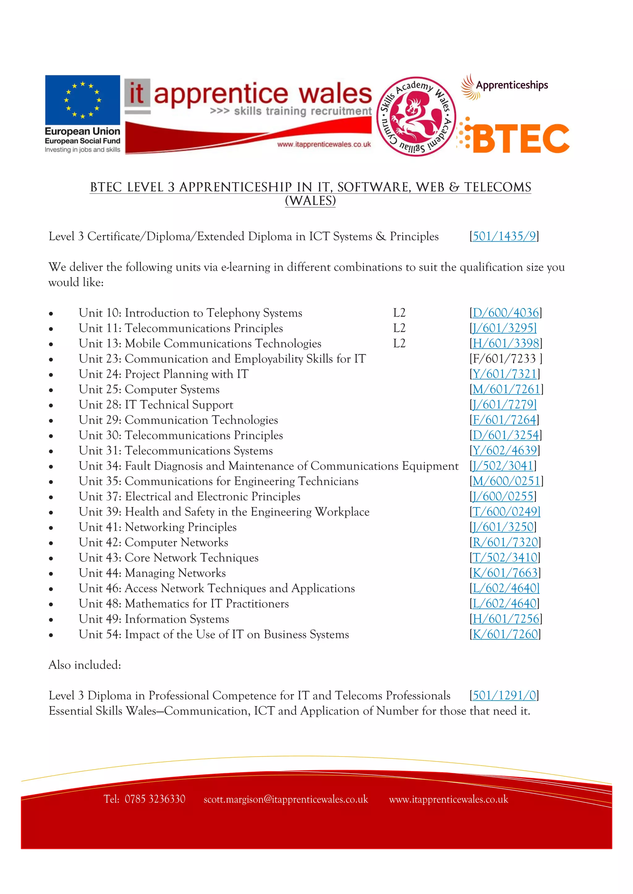 ICT Apprenticeship (IT Apprentice Wales) | PDF