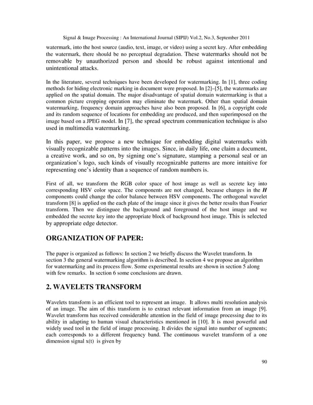 Feature Based watermarking algorithm for Image Authentication using D4 Wavelet Transform | PDF