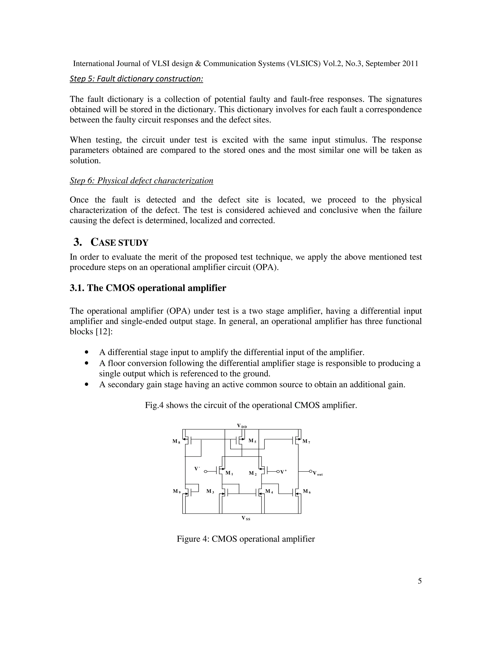 A Fault Dictionary-Based Fault Diagnosis Approach for CMOS Analog ...