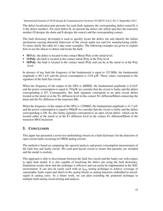 A Fault Dictionary-Based Fault Diagnosis Approach for CMOS Analog Integrated Circuits | PDF