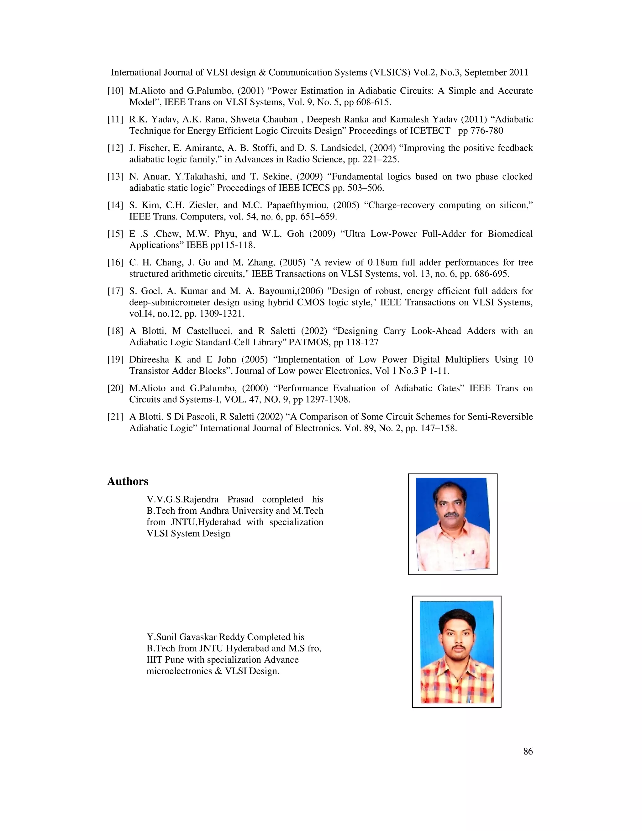 POWER COMPARISON OF CMOS AND ADIABATIC FULL ADDER CIRCUITS | PDF
