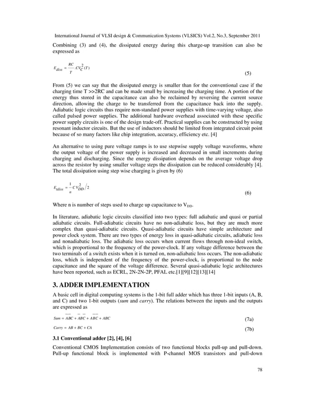 Power Comparison Of Cmos And Adiabatic Full Adder Circuits Pdf