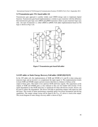 POWER COMPARISON OF CMOS AND ADIABATIC FULL ADDER CIRCUITS | PDF